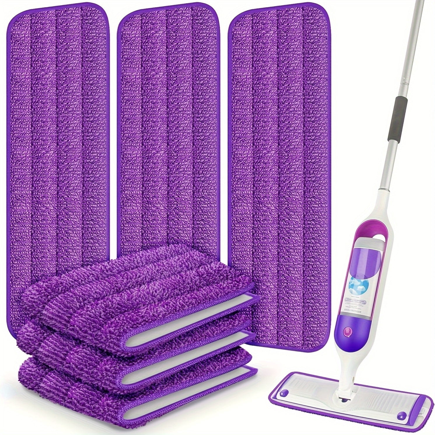Jinswick 6-Pack Reusable Microfiber Mop Pads for Swiffer PowerMop ...