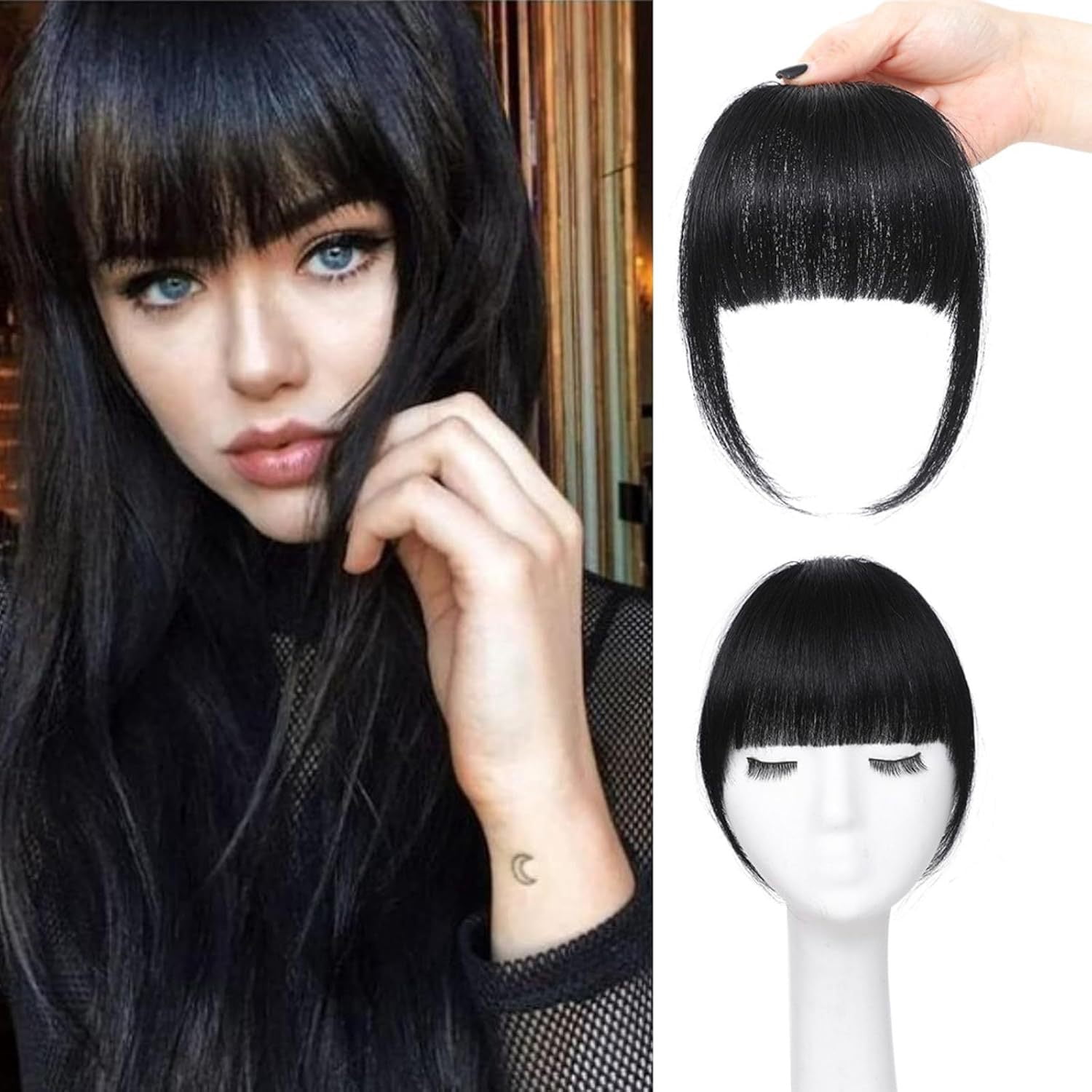 Jinswick Clip in Bangs for Women -Real Hair Bangs Wig 100% Human Hair ...