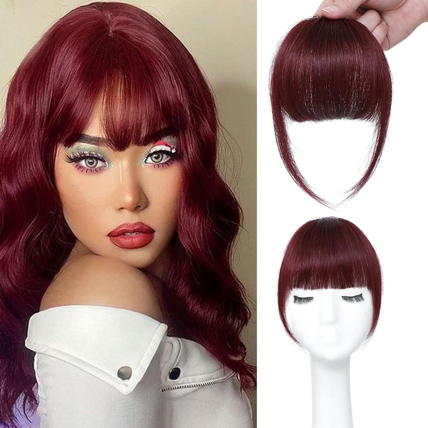 Jinswick Clip in Bangs for Women -Real Hair Bangs Wig 100% Human Hair ...