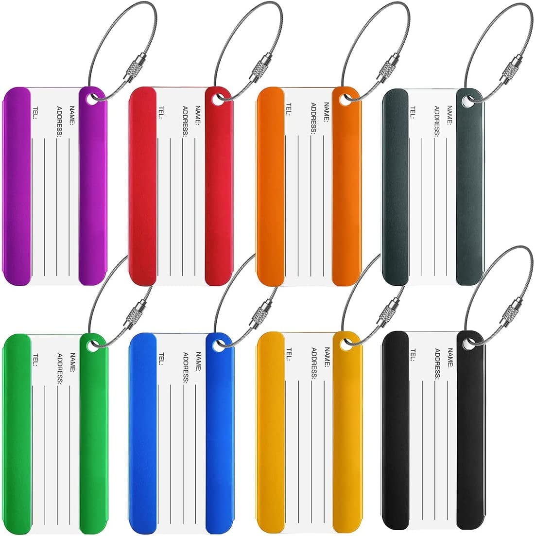 Jinswick Luggage Tags,Aluminium Metal Suitcase Labels Travel Bag Tags ...