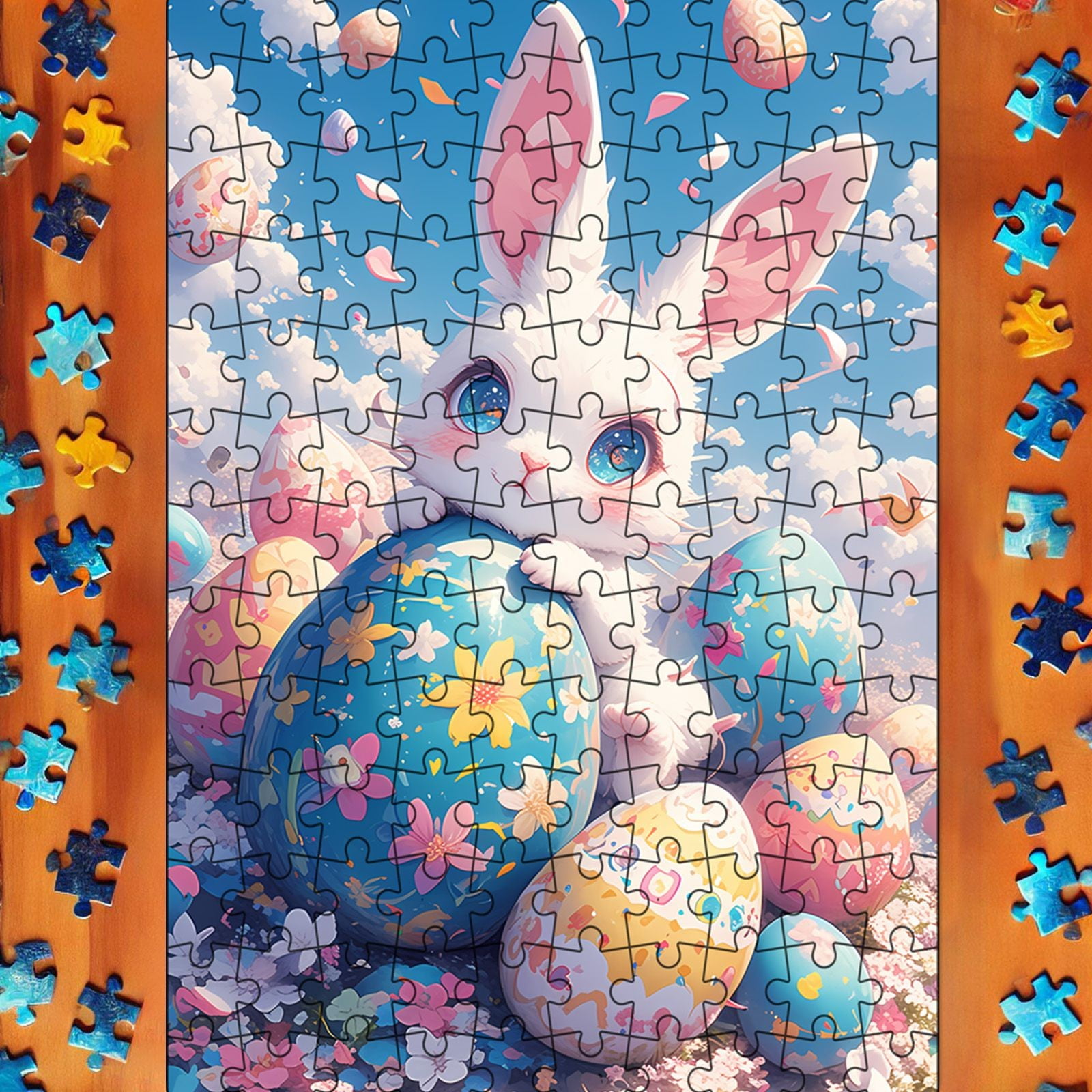 Jintoys 130 Piece Easter Puzzle Set Easter Bunny Puzzle Educational ...