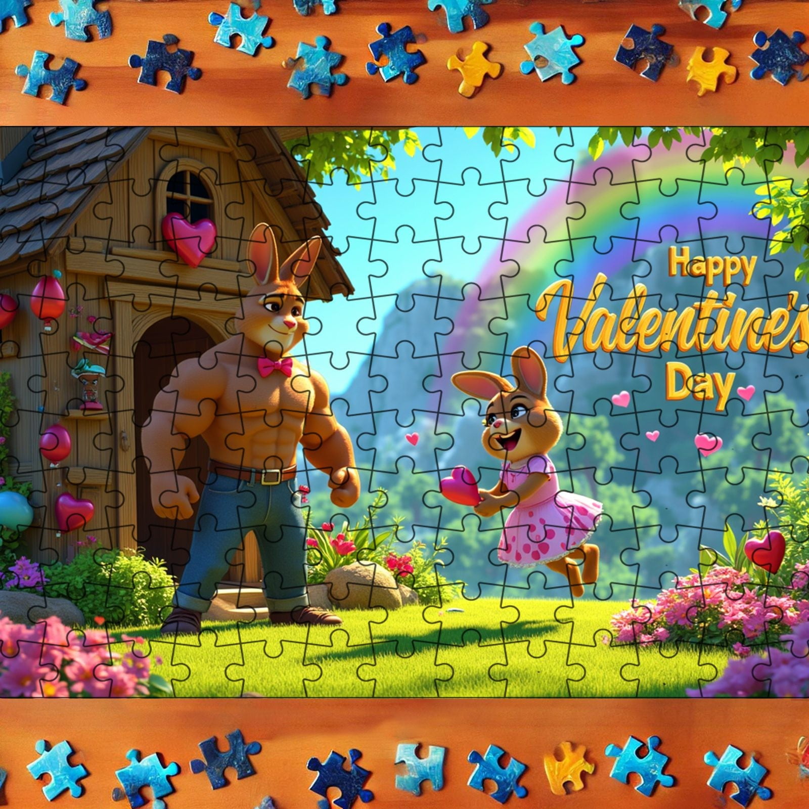 Jintoys 130 Piece Easter Puzzle Set Easter Bunny Puzzle Educational ...