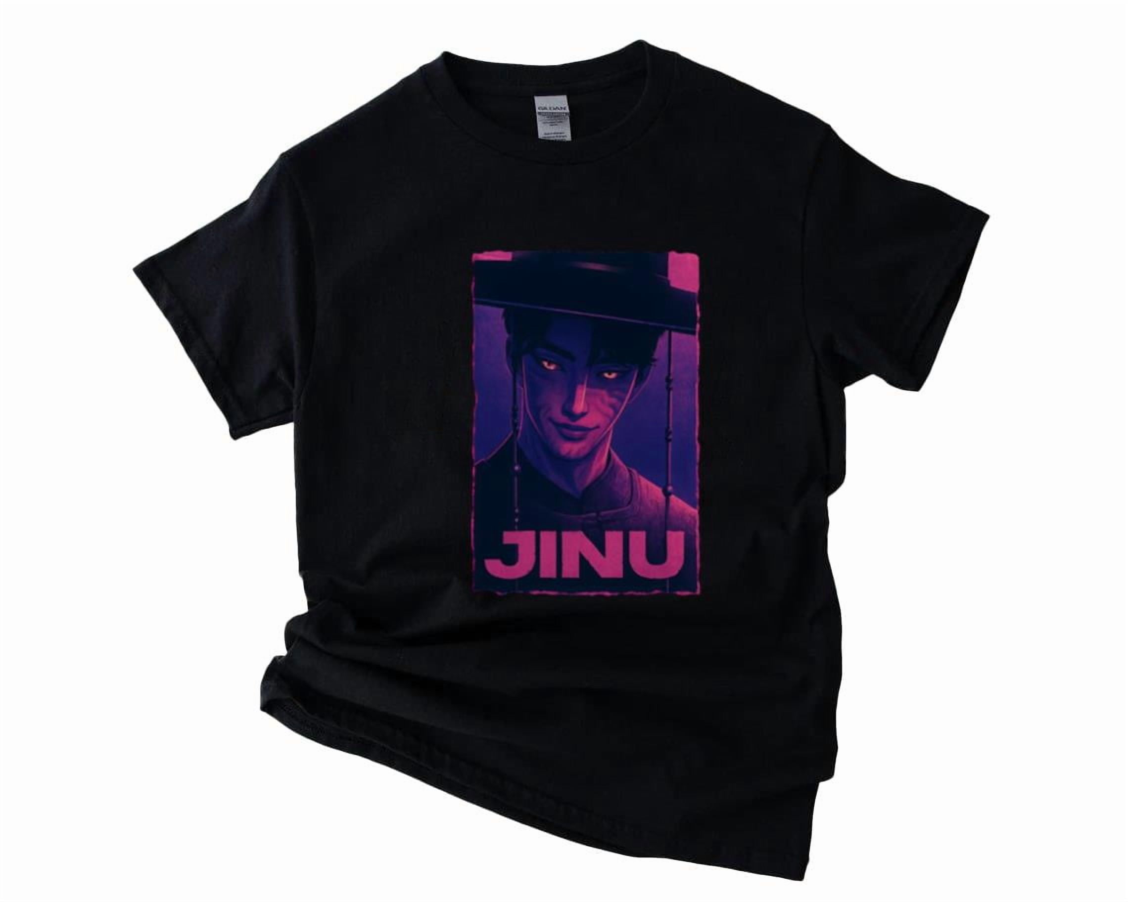 Jinu Neon Smirk Cyberpunk Fan Art K Pop Demon Hunters Graphic Unisex T ...