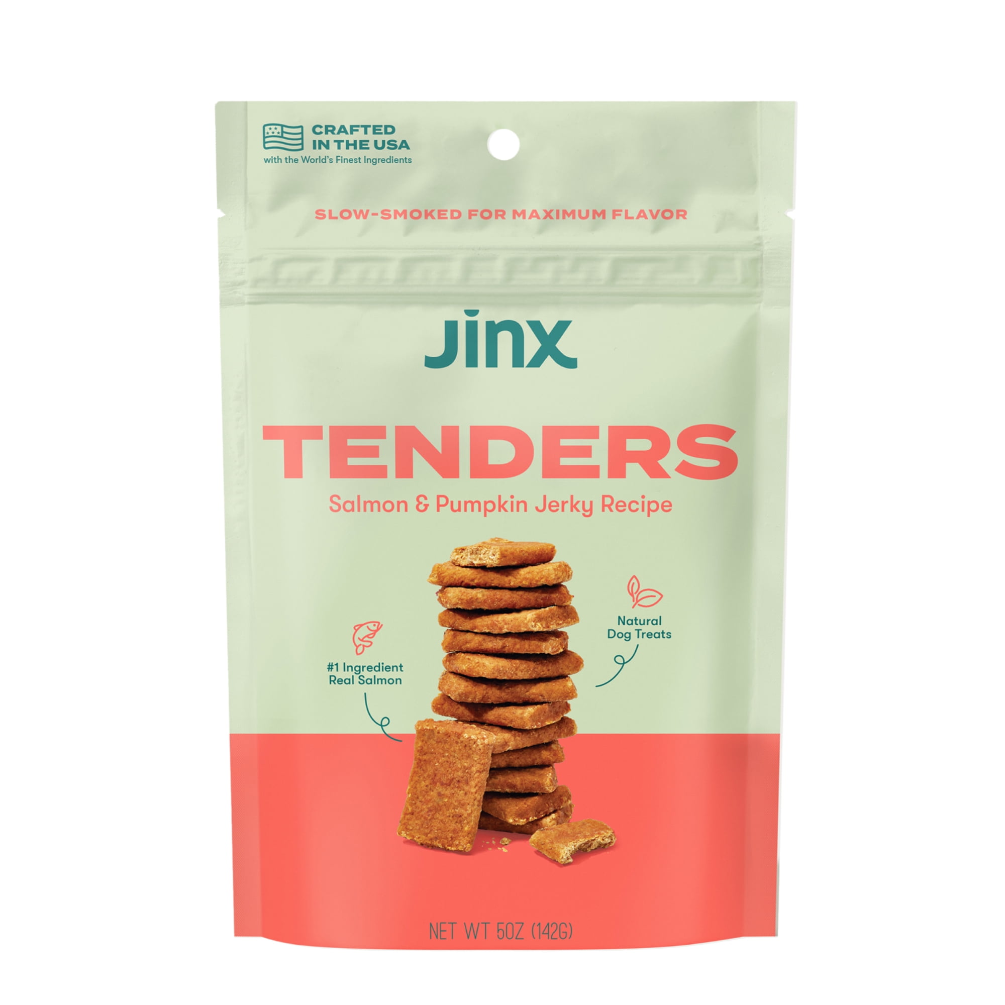 Jinx All Natural Salmon and Pumpkin Jerky Treats for Dogs, 5 oz Bag ...