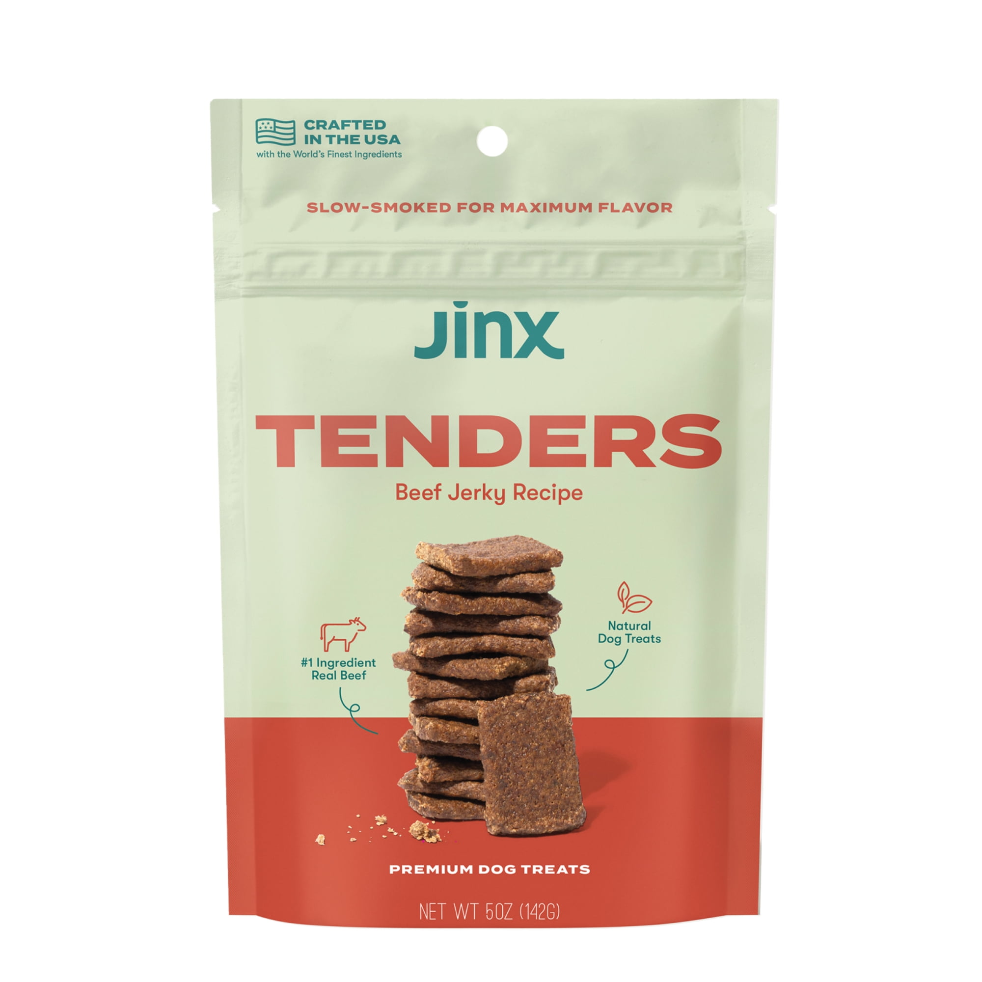 Jinx All Natural Slow-Smoked Beef Flavor Dry Jerky Treat Tenders for ...