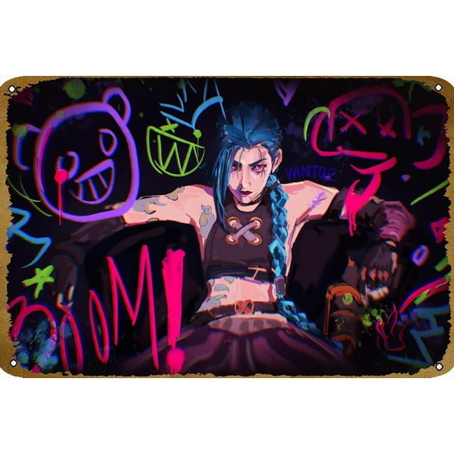 Jinx Arcane 4K Game Poster Sign Wall Art Decor Metal Sign Decoration ...