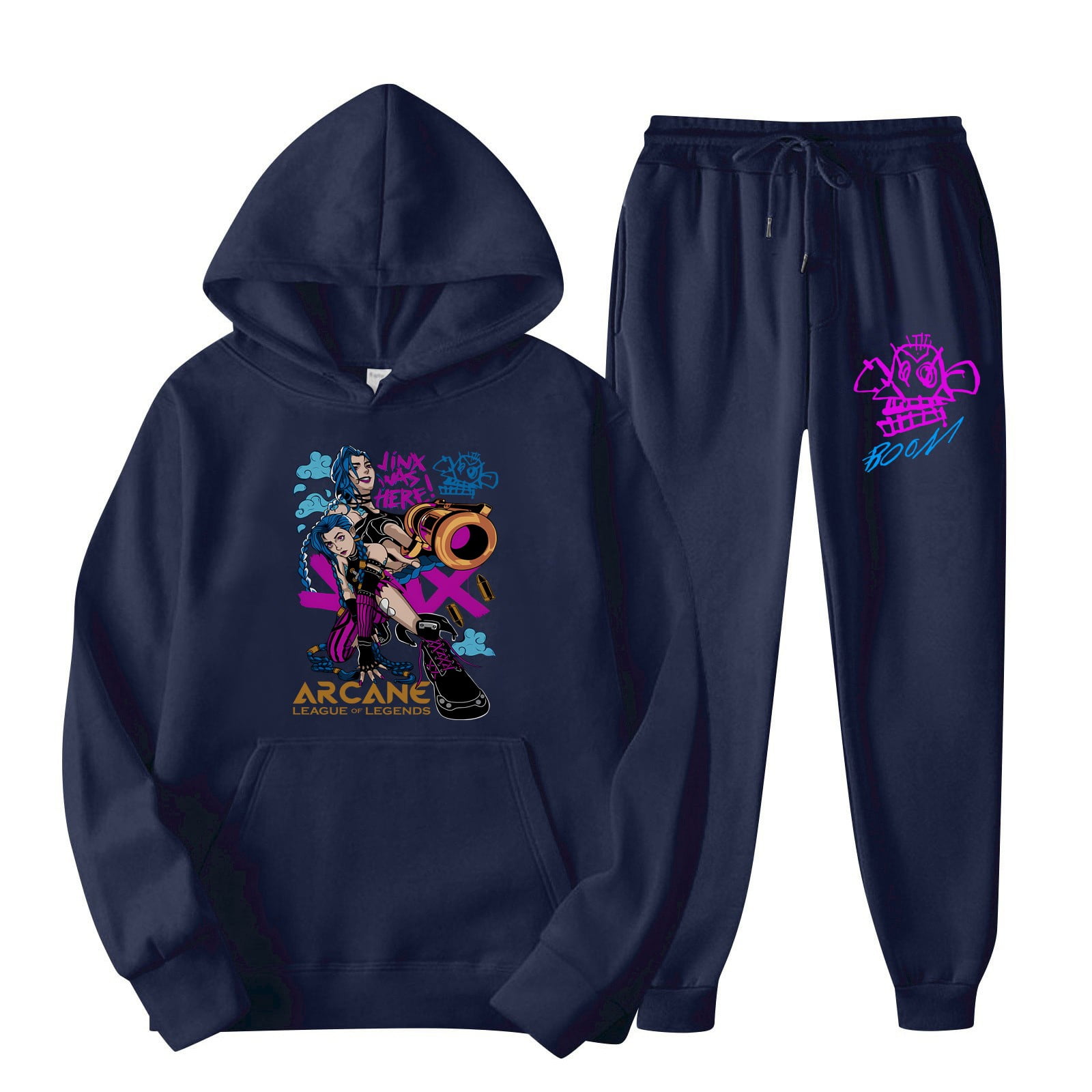 Jinx Arcane Arcane Jinx Crew Neck Suits – League of Legends Long Sleeve ...