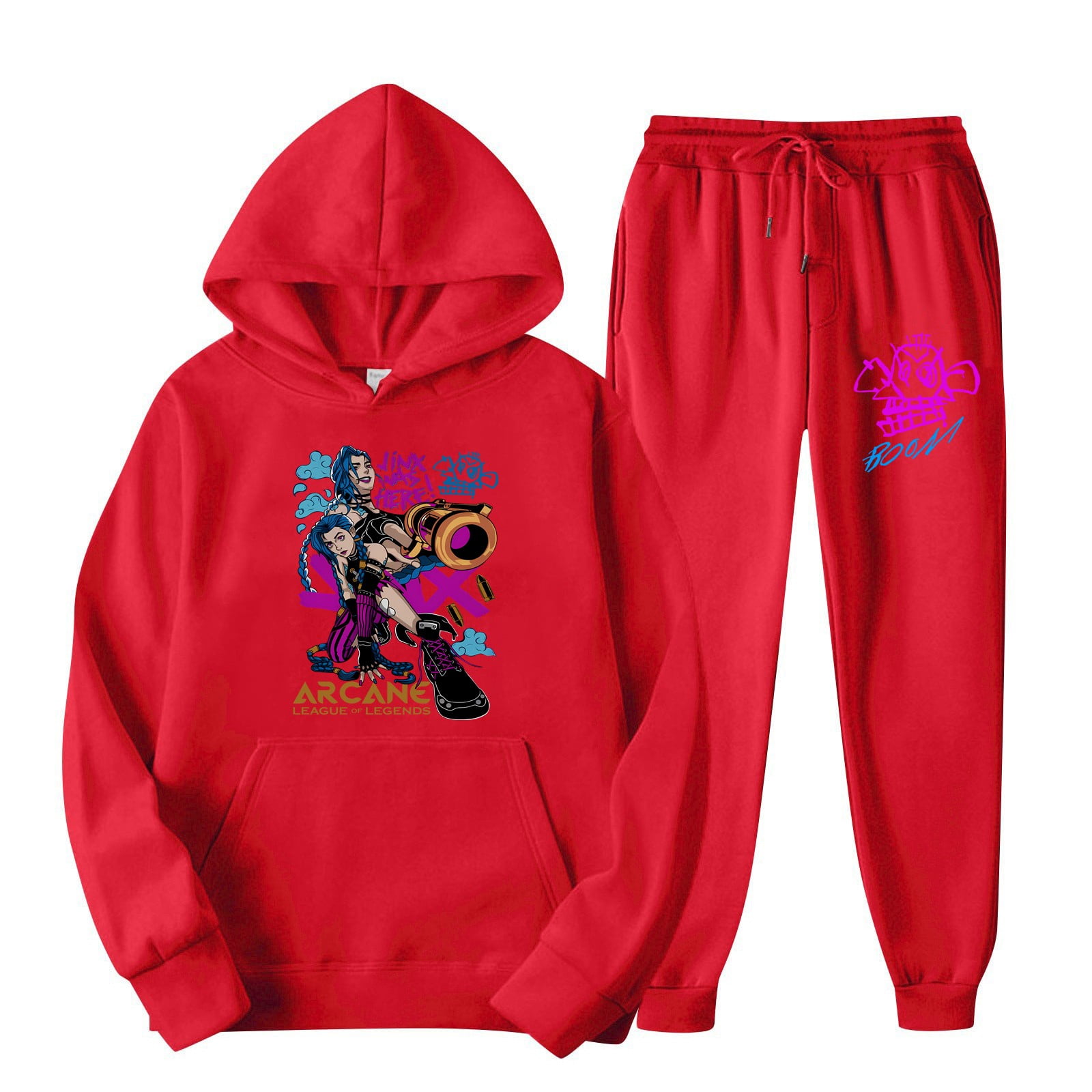 Jinx Arcane Arcane Jinx Crew Neck Suits – League of Legends Long Sleeve ...