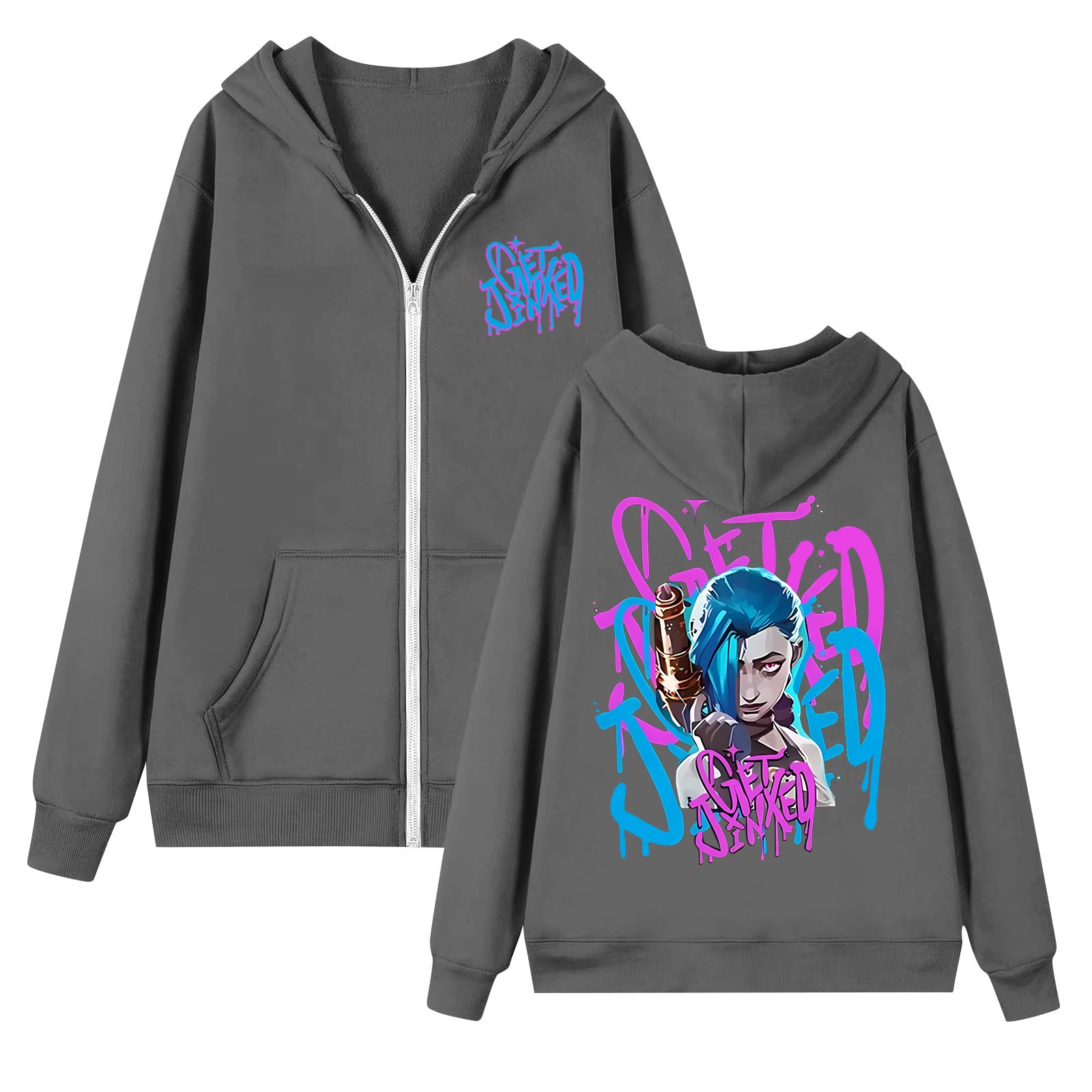 Jinx Arcane Arcane Jinx Hoodie League of Legends Jinx Hoodie Coat ...
