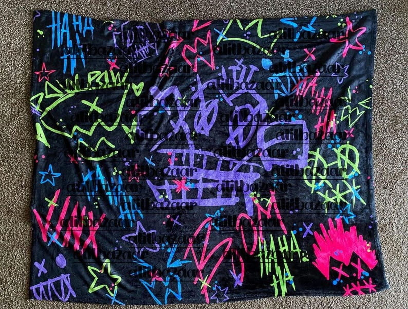 Jinx Arcane Graffiti Soft Blanket League of Legends Gaming Fan Gift ...