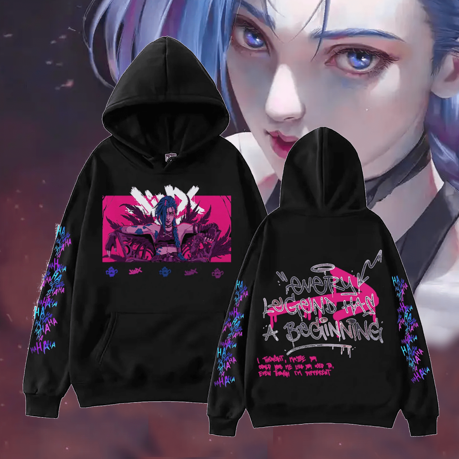 Jinx Arcane Hoodie and Clothes Men Jinx Arcane Merchandise Hoodie Mens ...