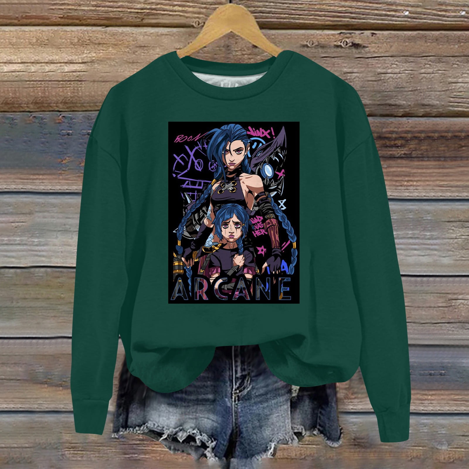 Jinx Arcane Jinx Hoodie Arcane League of Legends Jinx Hoodie Unisex ...