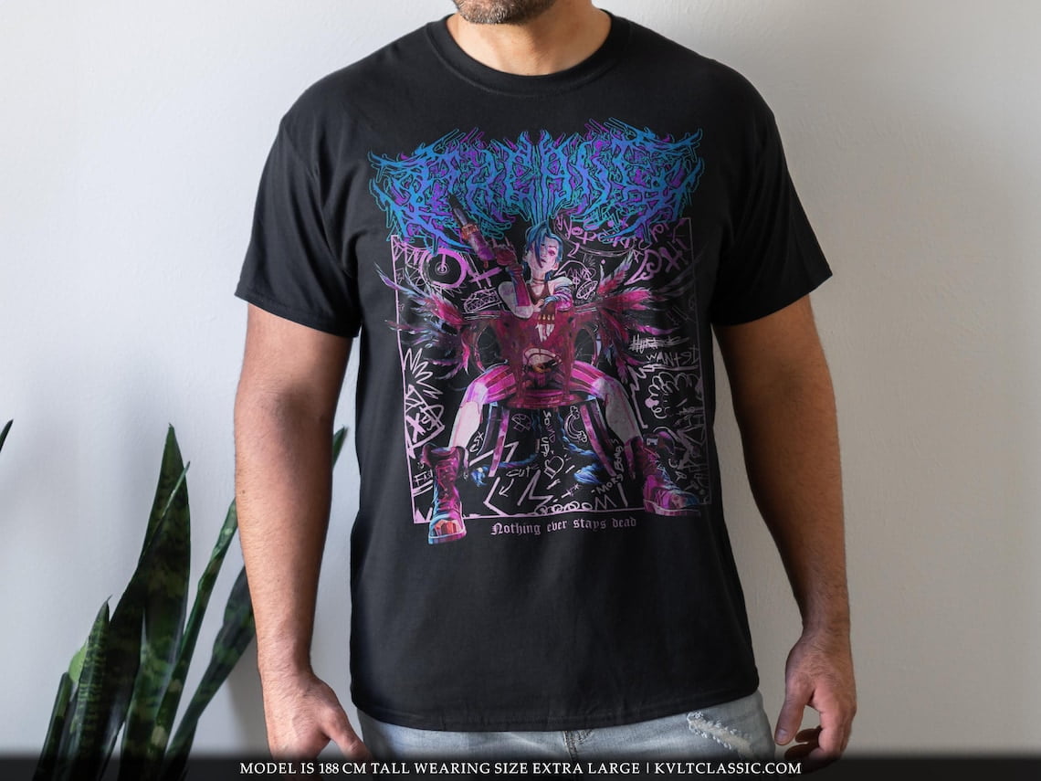 Jinx Arcane League Of Legends T-Shirt, Unisex Riot Games Metal Video ...