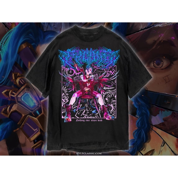 Jinx Arcane League Of Legends T-Shirt, Unisex Riot Games Metal Video ...