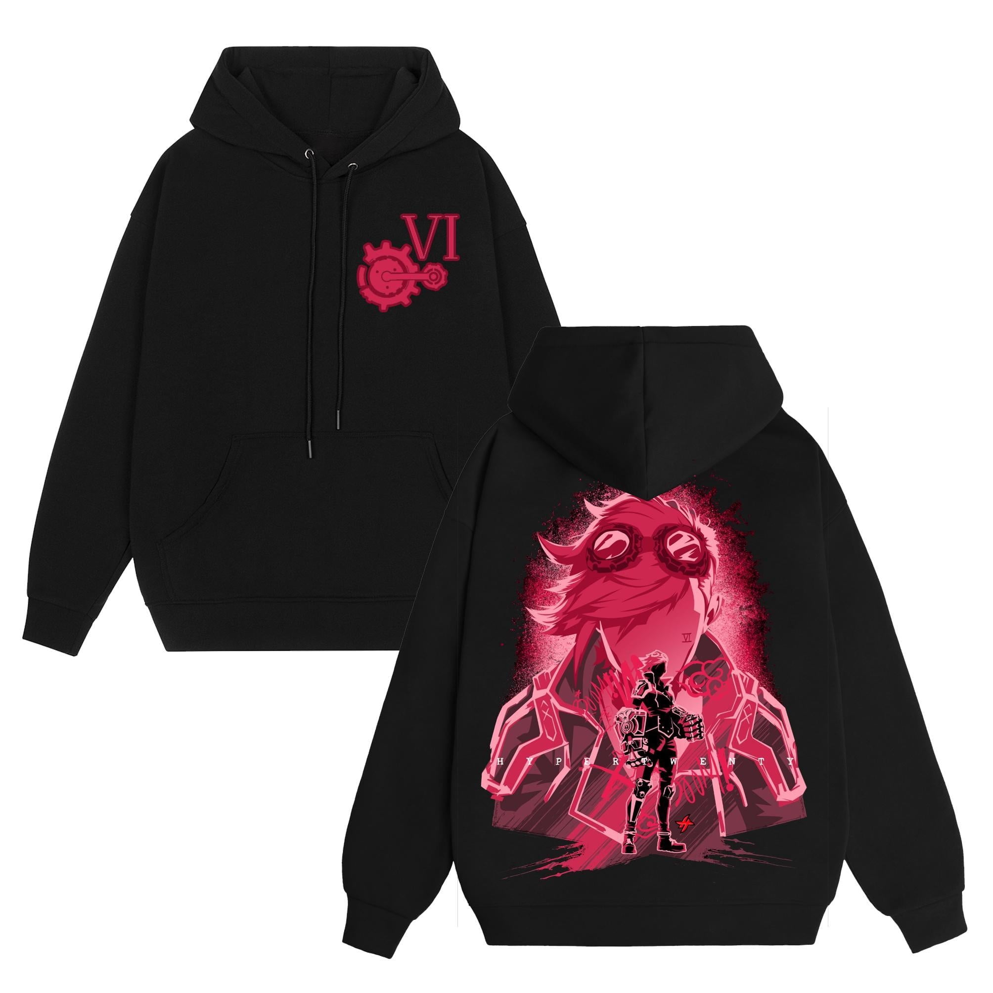 Jinx Arcane, League of Legends Gaming Hoodie, Neon Anime Pullover ...