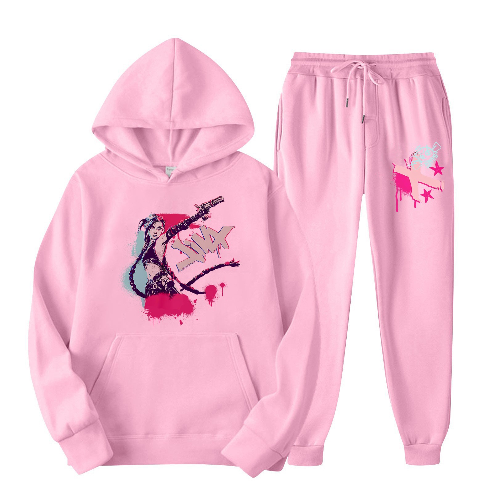 Jinx Arcane League of Legends Jinx Art Print Suits – Arcane Crew Neck ...