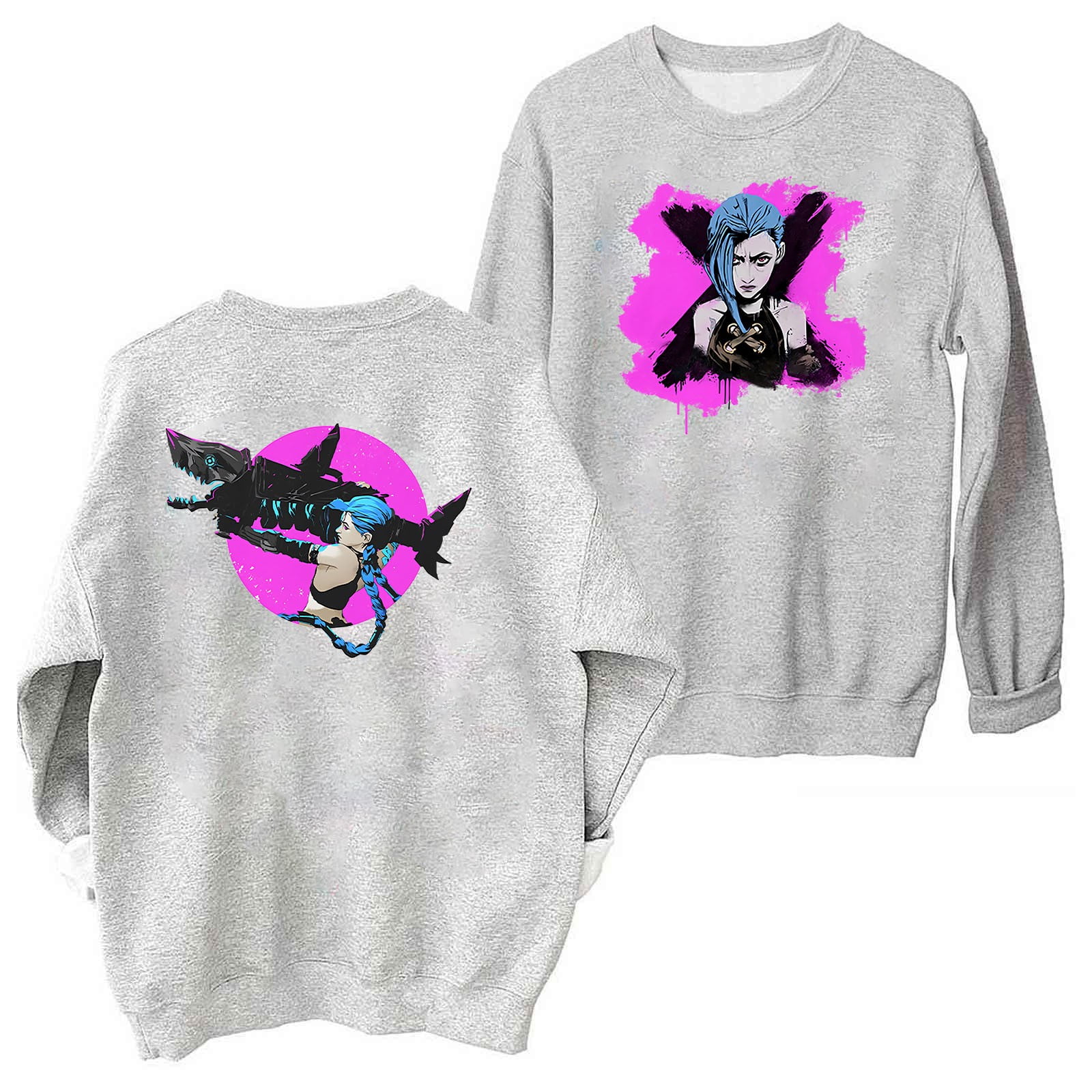 Jinx Arcane Print Cozy Hoodies Women's Casual Fashion Print Long Sleeve ...