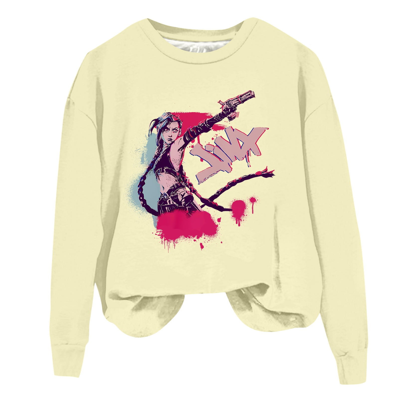 Jinx Arcane Print Cozy Hoodies Women's Casual Fashion Print Long Sleeve ...