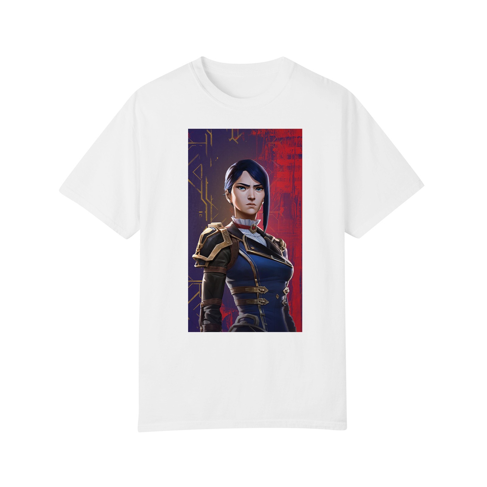 Jinx Arcane Print Hoodies Women's Arcane Printed Neck Short Sleeve Top ...