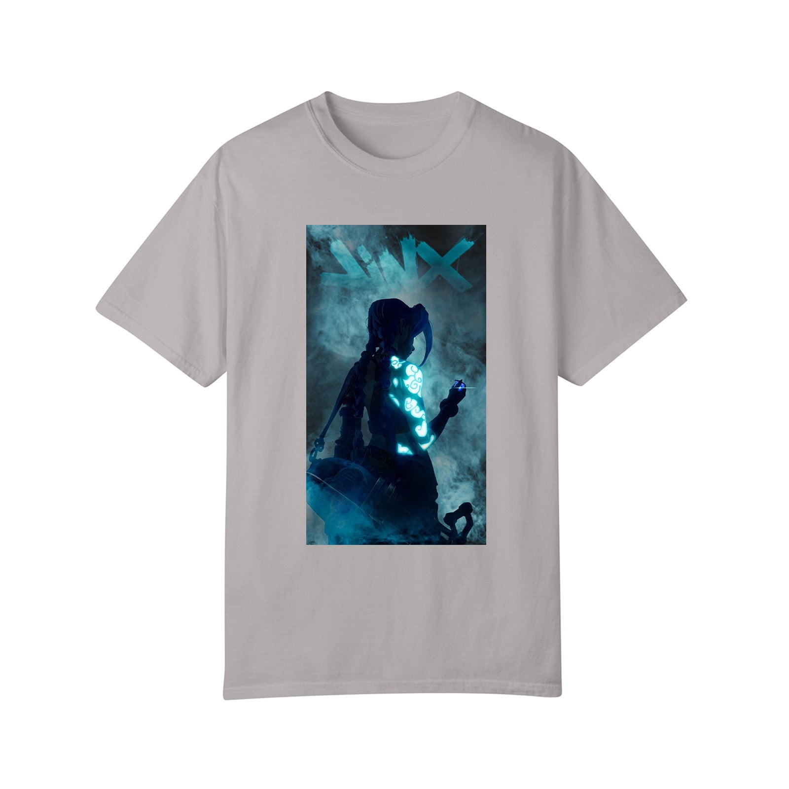 Jinx Arcane Print Hoodies Women's Arcane Printed Neck Short Sleeve Top ...