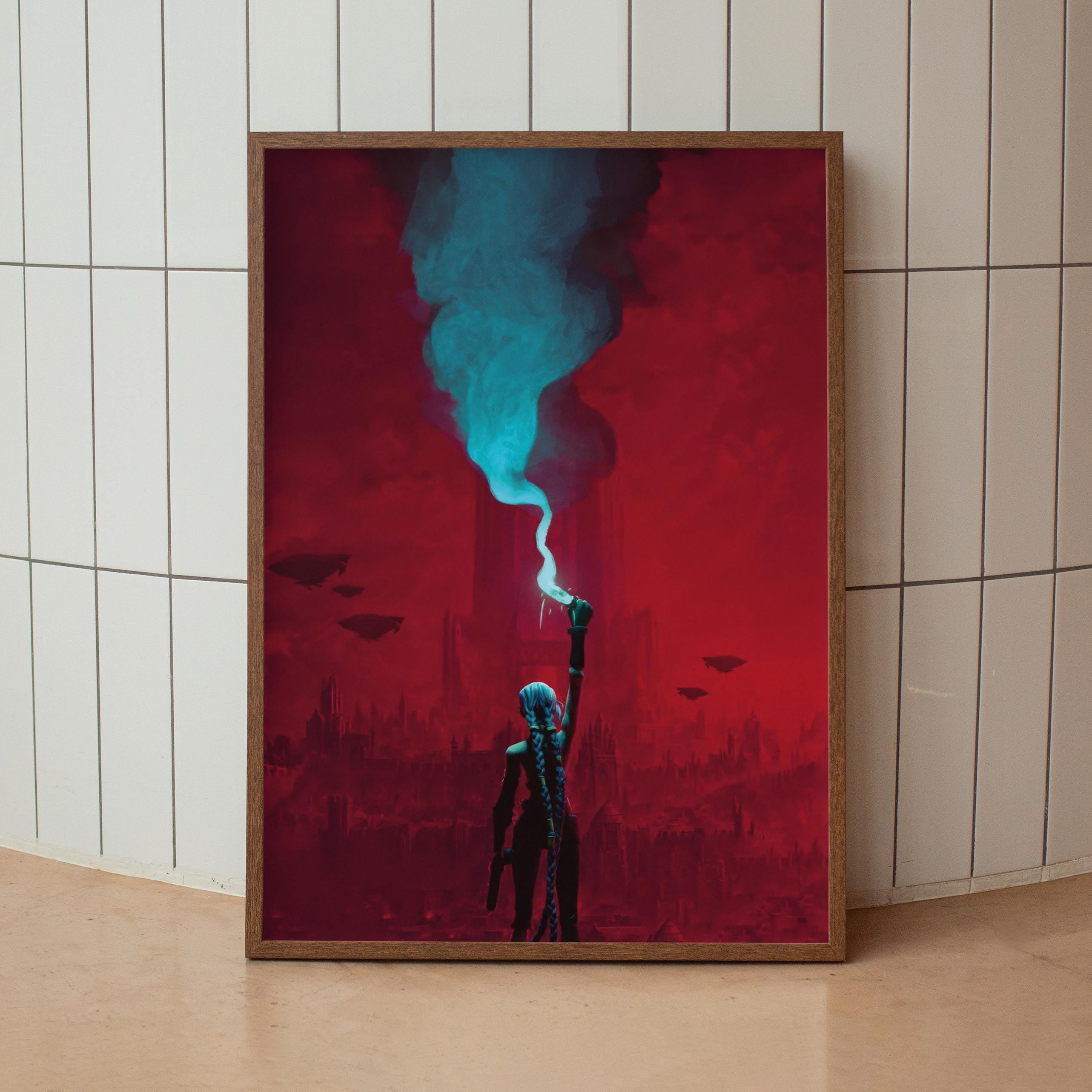 Jinx Arcane Wall Art, League of Legends Artwork, Gamer Room Decor ...