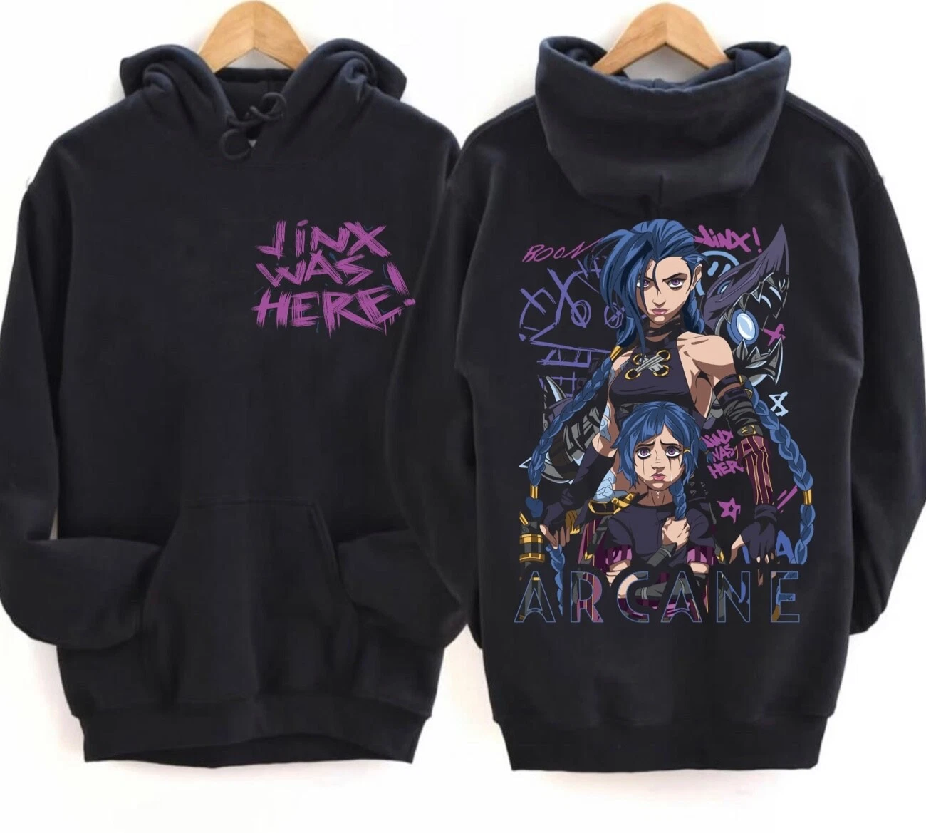 Jinx Arcane hoodie Japanese Anime Cartoon Jinx Arcane - Walmart.com