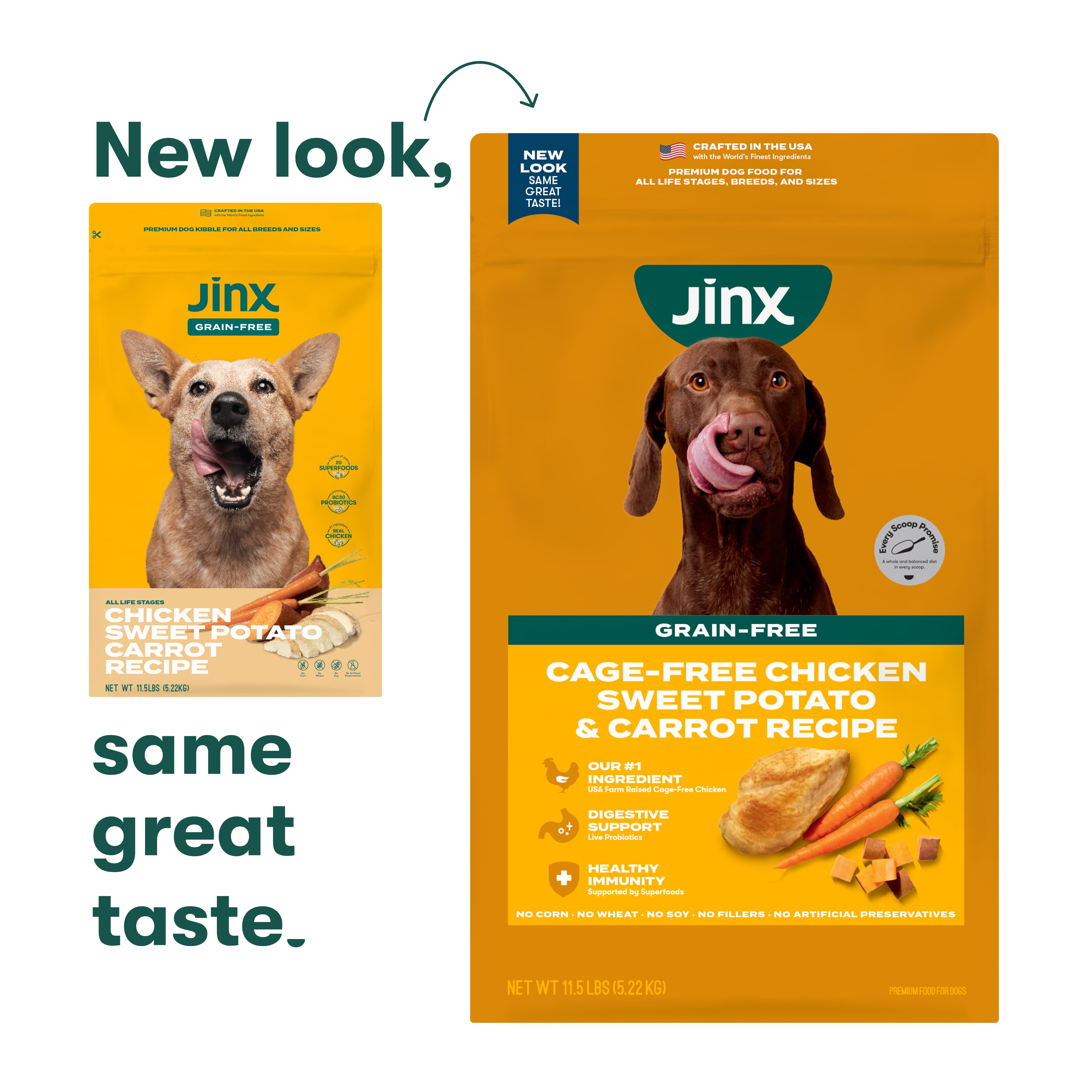 Jinx Chicken, Sweet Potato & Carrot Dry Dog Food, Grain Free, 11.5 lb ...