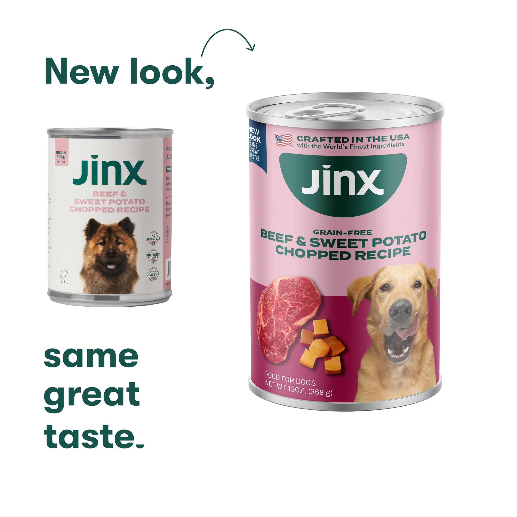 Jinx Chopped Beef Recipe Natural Wet Dog Food, Grain-Free, 13 oz. Can ...