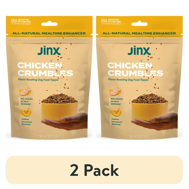 (2 pack) Jinx Crumbles Chicken Recipe Flavor-Boosting Natural Dog Food ...