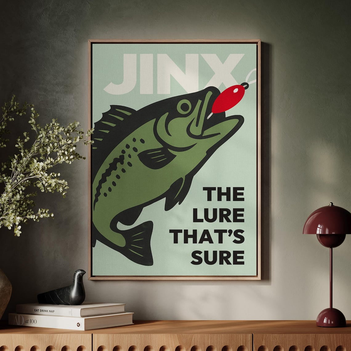 Jinx Fishing Lure Poster – Vintage-Style Bass Art Print With Retro ...