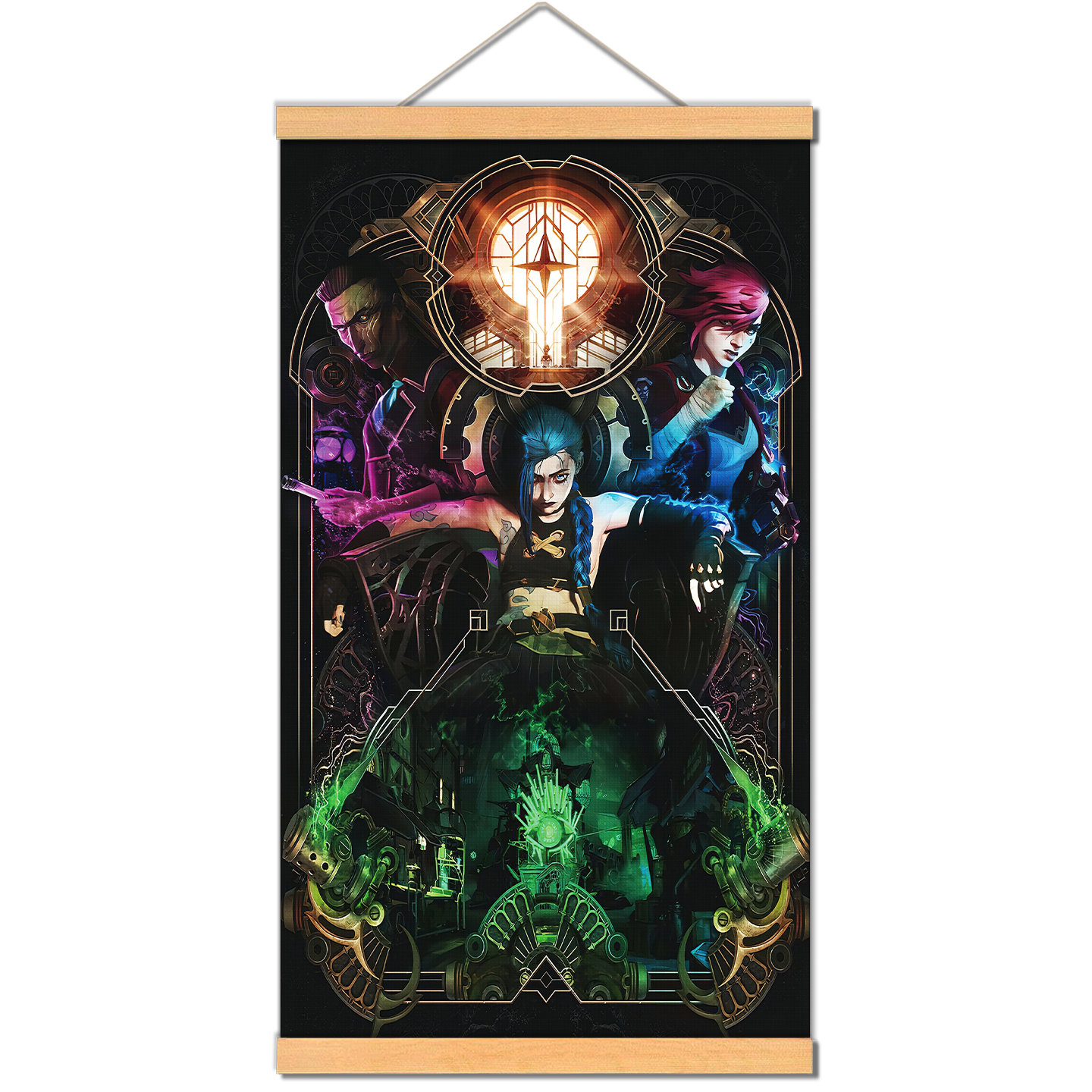 Jinx Hanging Poster Arcane LOL League of Legends Video Game Scroll Art ...