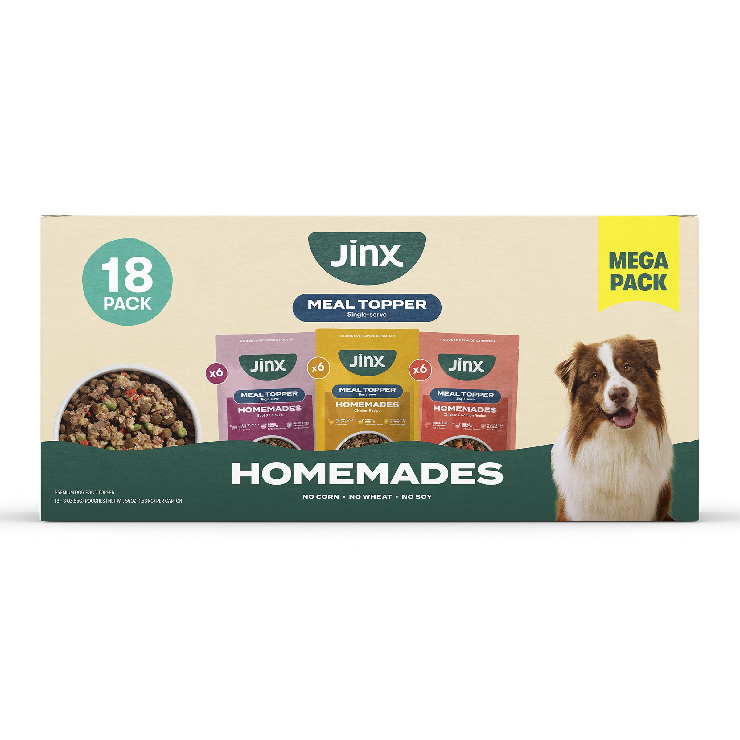 Jinx Homemades Single Serve Value Pack Wet Natural Dog Food, Grain-Free ...