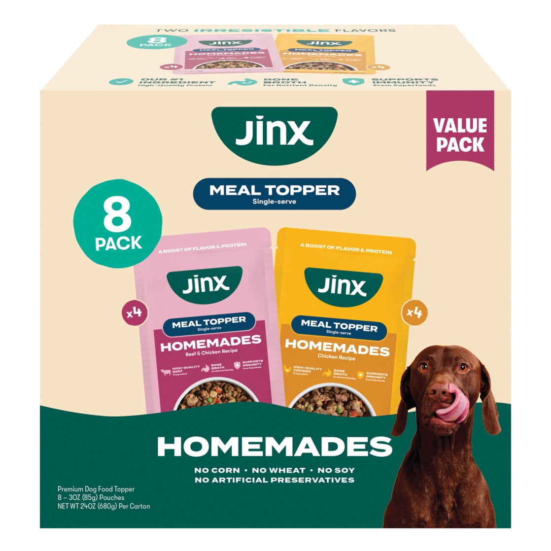 Jinx Homemades Single Serve Value Pack Wet Natural Dog Food, Grain-Free ...