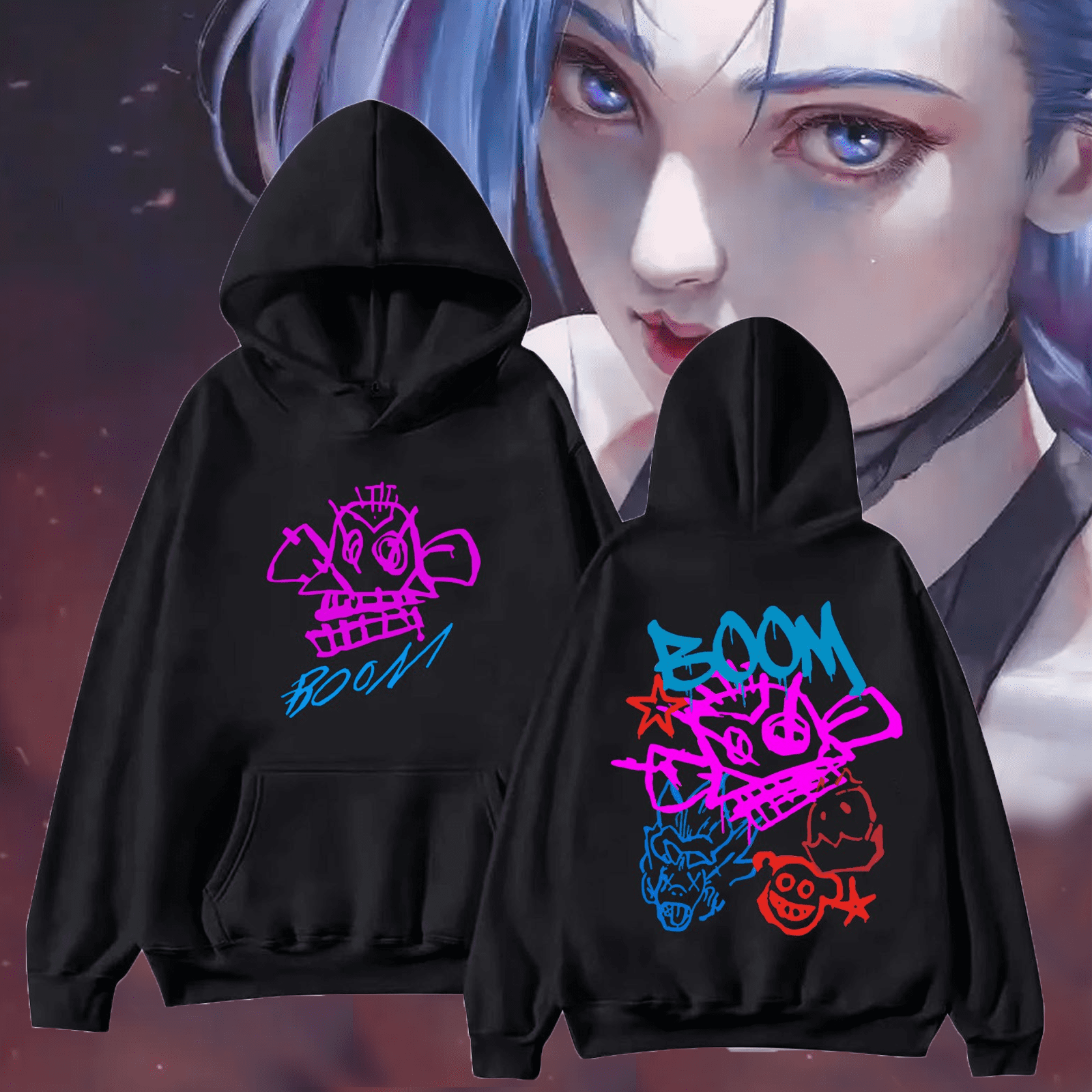 Jinx Hoodie 3d Arcane Hoodie Women Arcane League of Legends Figures ...