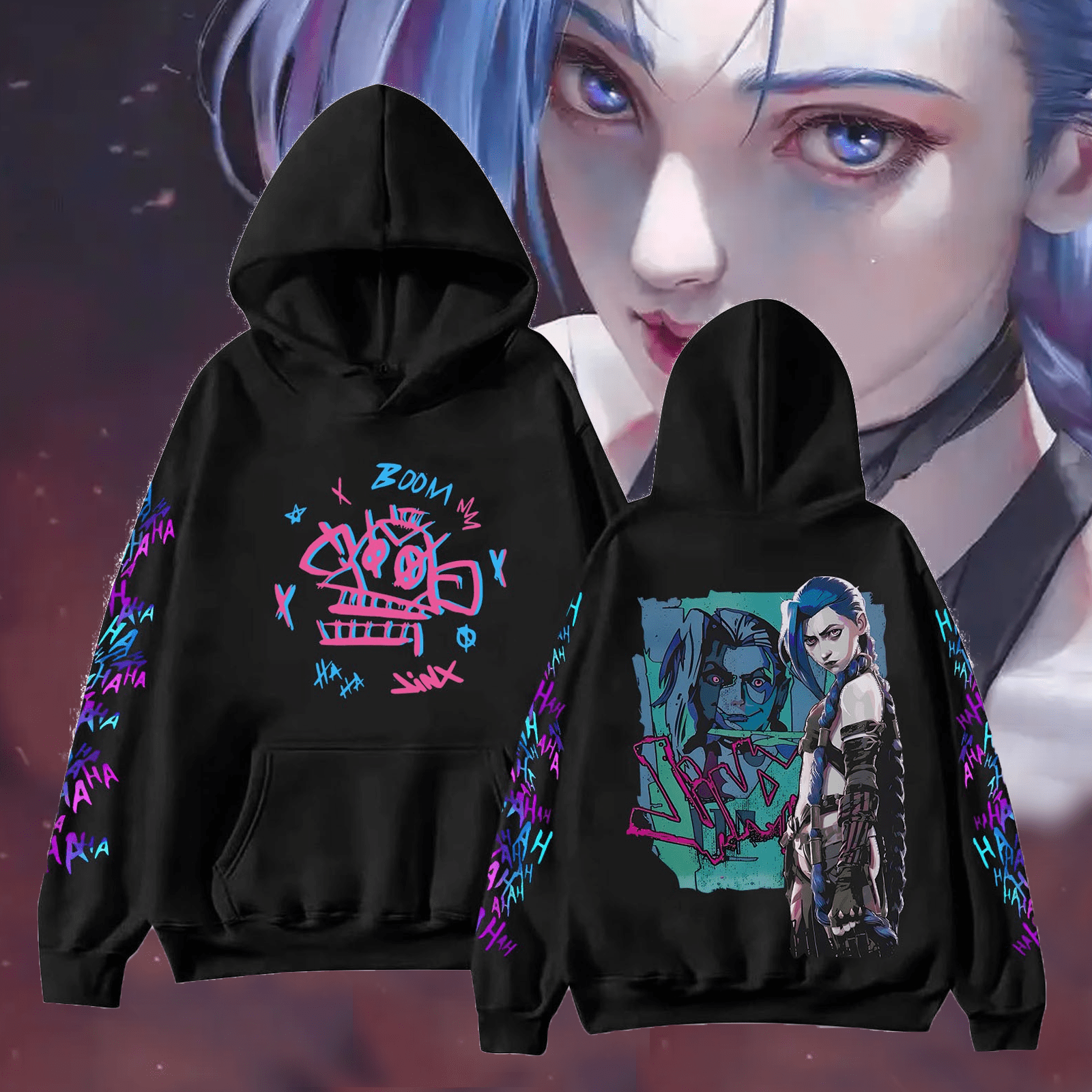 Jinx Hoodie 3d Jinx Hoodie 3d Arcane Arcane League of Legends Hoodie ...