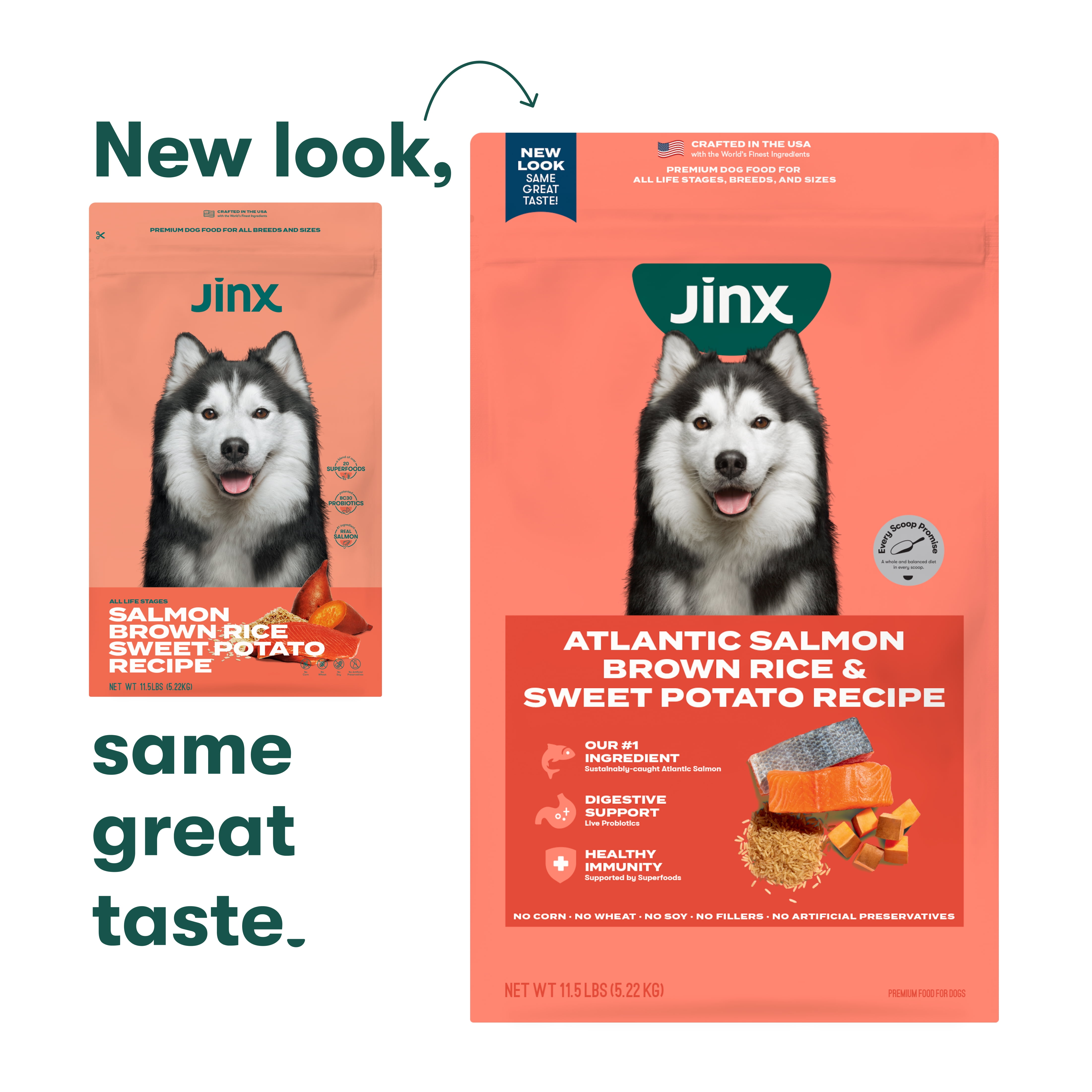 Jinx Salmon, Brown Rice & Sweet Potato Dry Dog Food, 11.5 lb. Bag ...