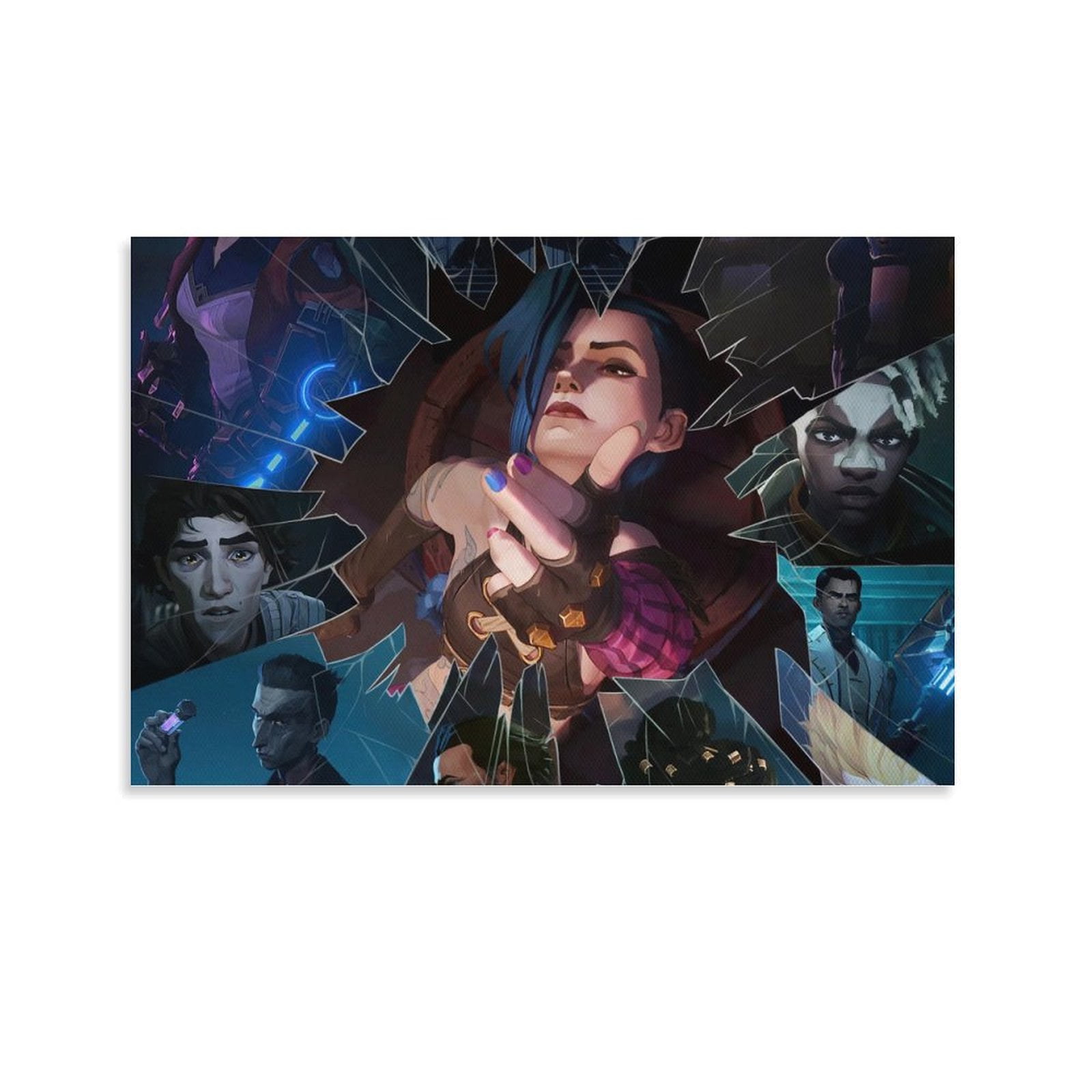 Jinx&Vi Anime TV Poster Painting On Canvas Wall Art Poster Scroll ...