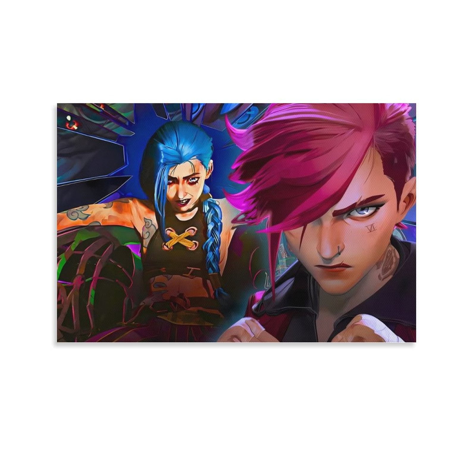 Jinx&Vi Poster Picture Print Canvas Poster Wall Paint Art Posters Decor ...
