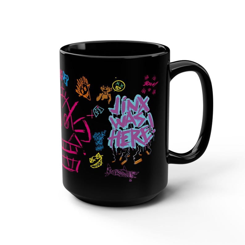Jinx Was Here Black Coffee Mug, Drinking Tea Cup Gift Fans Anime ...