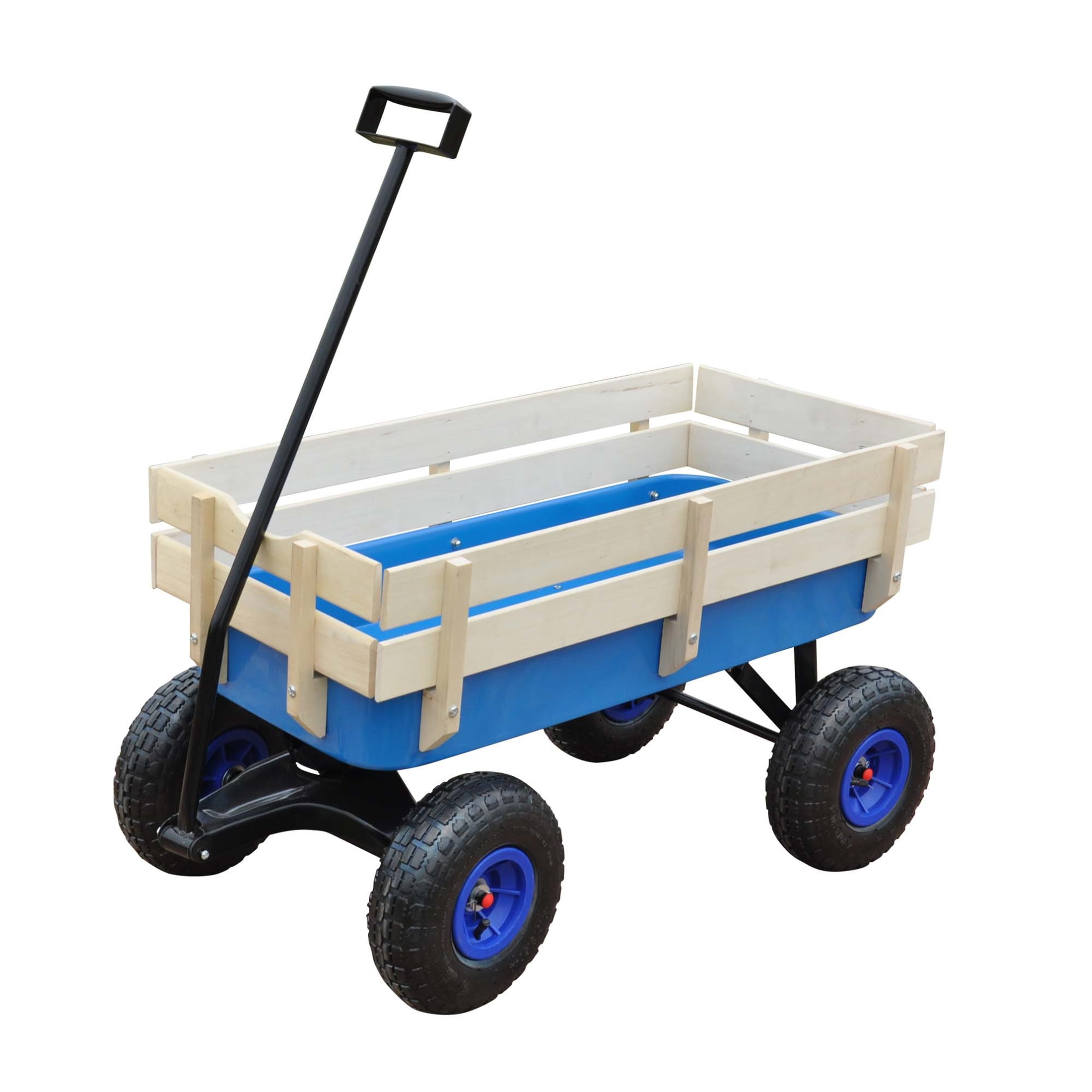 Jinyeda 39" All Terrain Wagon, Air Tires, Wooden Guardrail, Blue ...