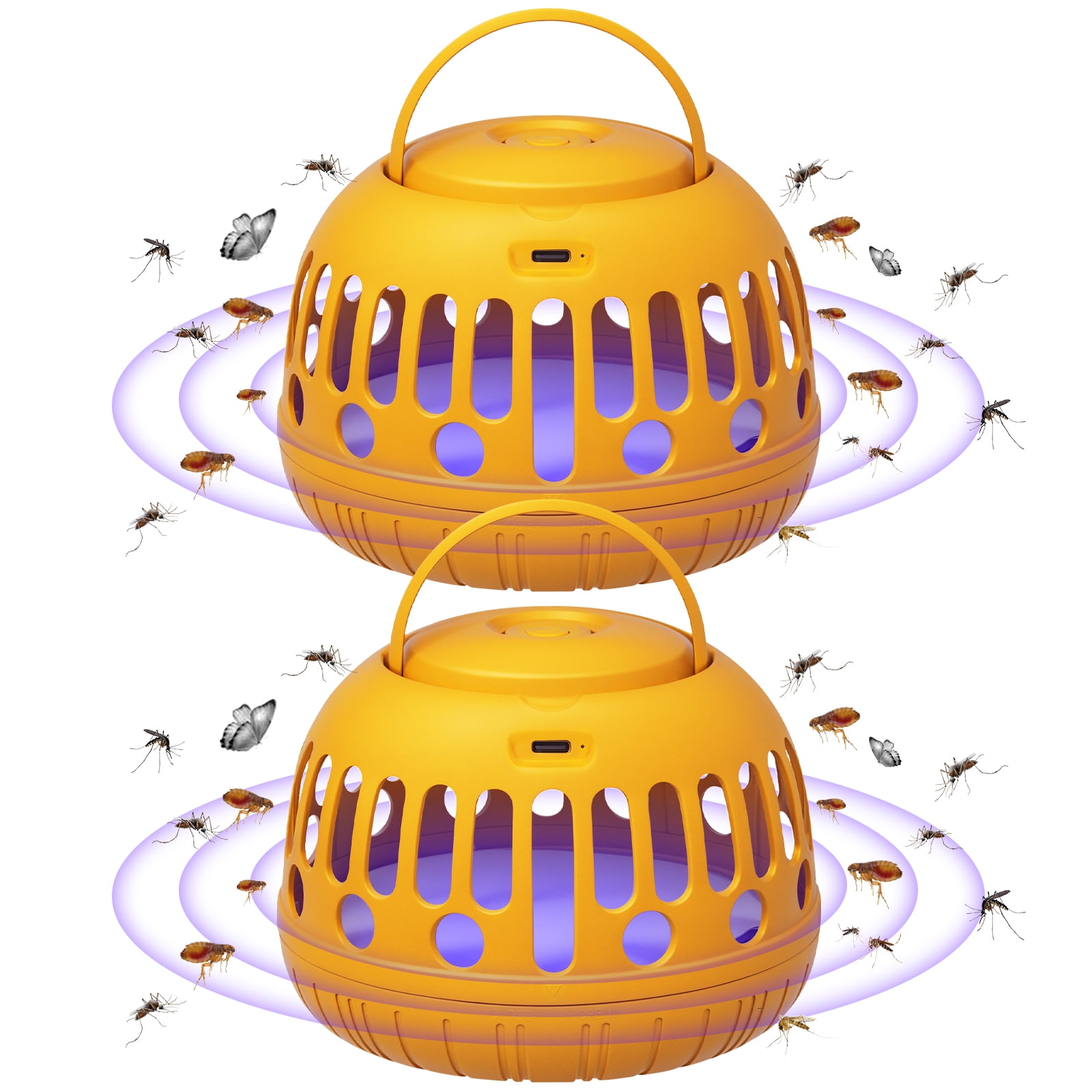 Jinyi 2 Pieces Flea Traps with 4 Sticky Disc Flea Traps for Outdoor ...