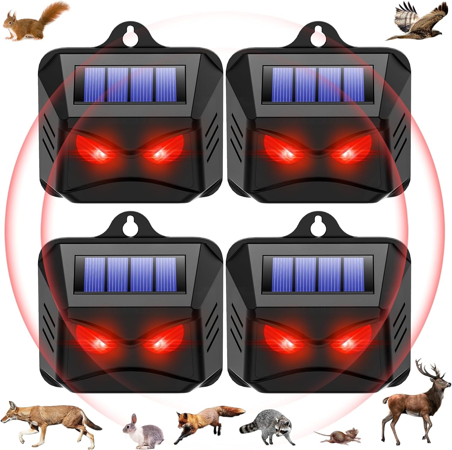 Jinyi 4Pcs Solar Predator Control Light Coyote Deterrent Deer Bird ...