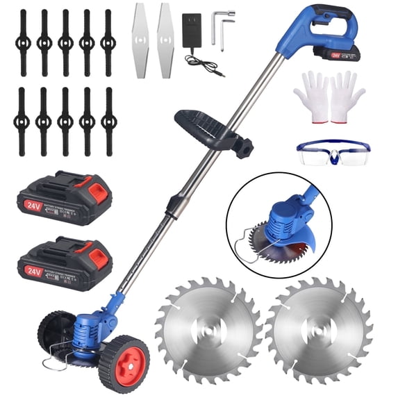 Jinyi 24V Cordless Lawn Edger, Electric Grass Trimmer Cutter with ...