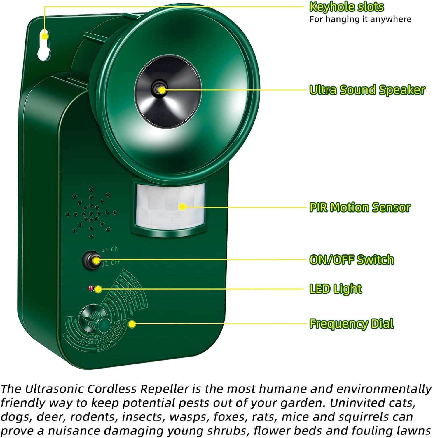 KingFurt Electronic Bird Preventer , Sonic Bird Decoy Device, Perfect ...