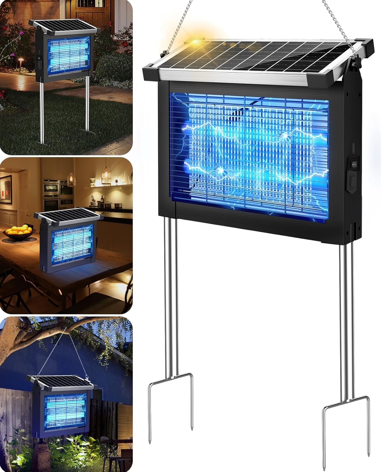 Jinyi Solar Bug Zapper, Outdoor Mosquito Zapper, Waterproof Fly Zapper ...