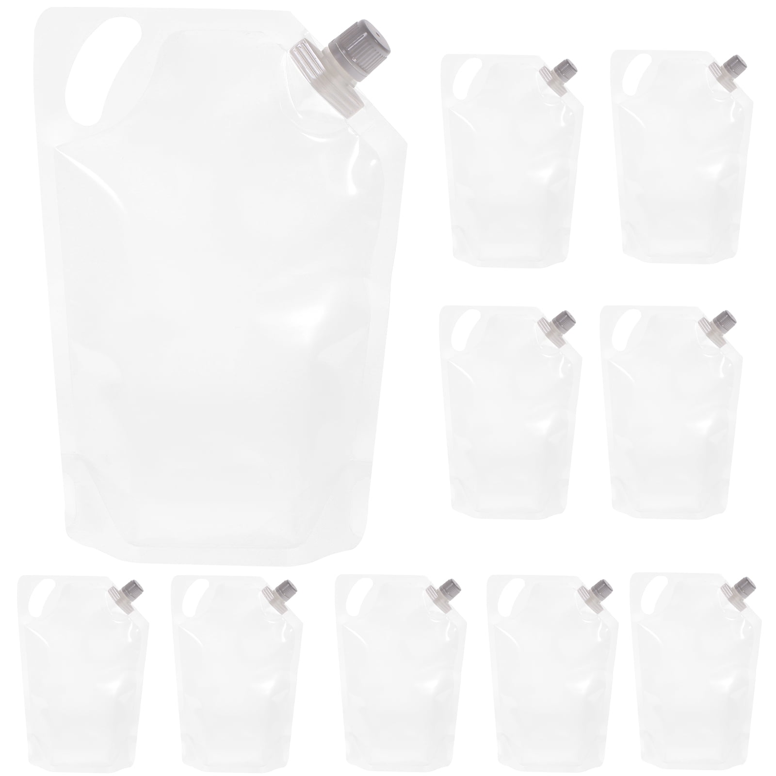 HEMOTON Food Storage Bags Transparent 10Pcs Stand-Up Design for Home ...