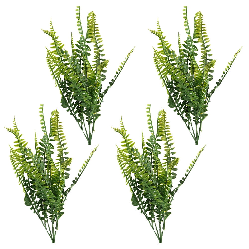 Jinyuann 4pcs Artificial Ferns Faux Boston Ferns for Home Garden Office ...