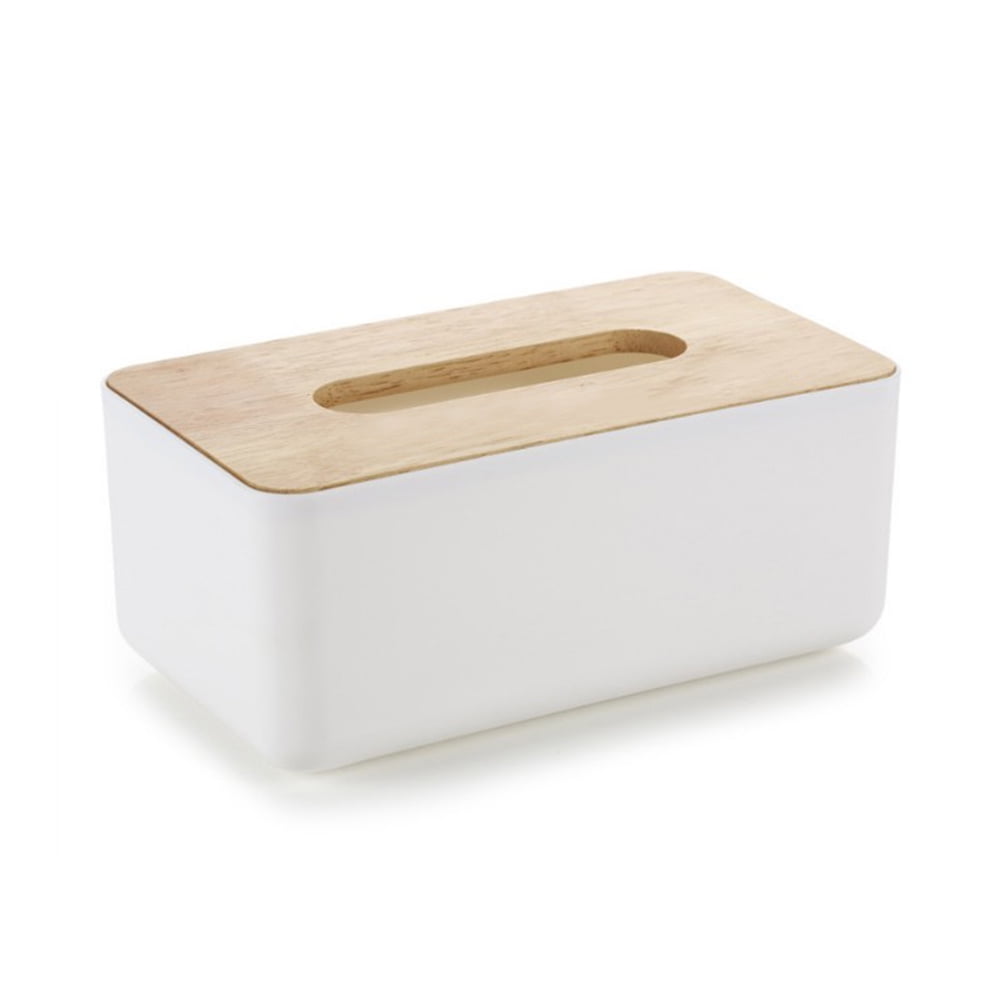 Jinyuann Wooden Tissue Box Rectangular Tissue Paper Cover Holder for ...