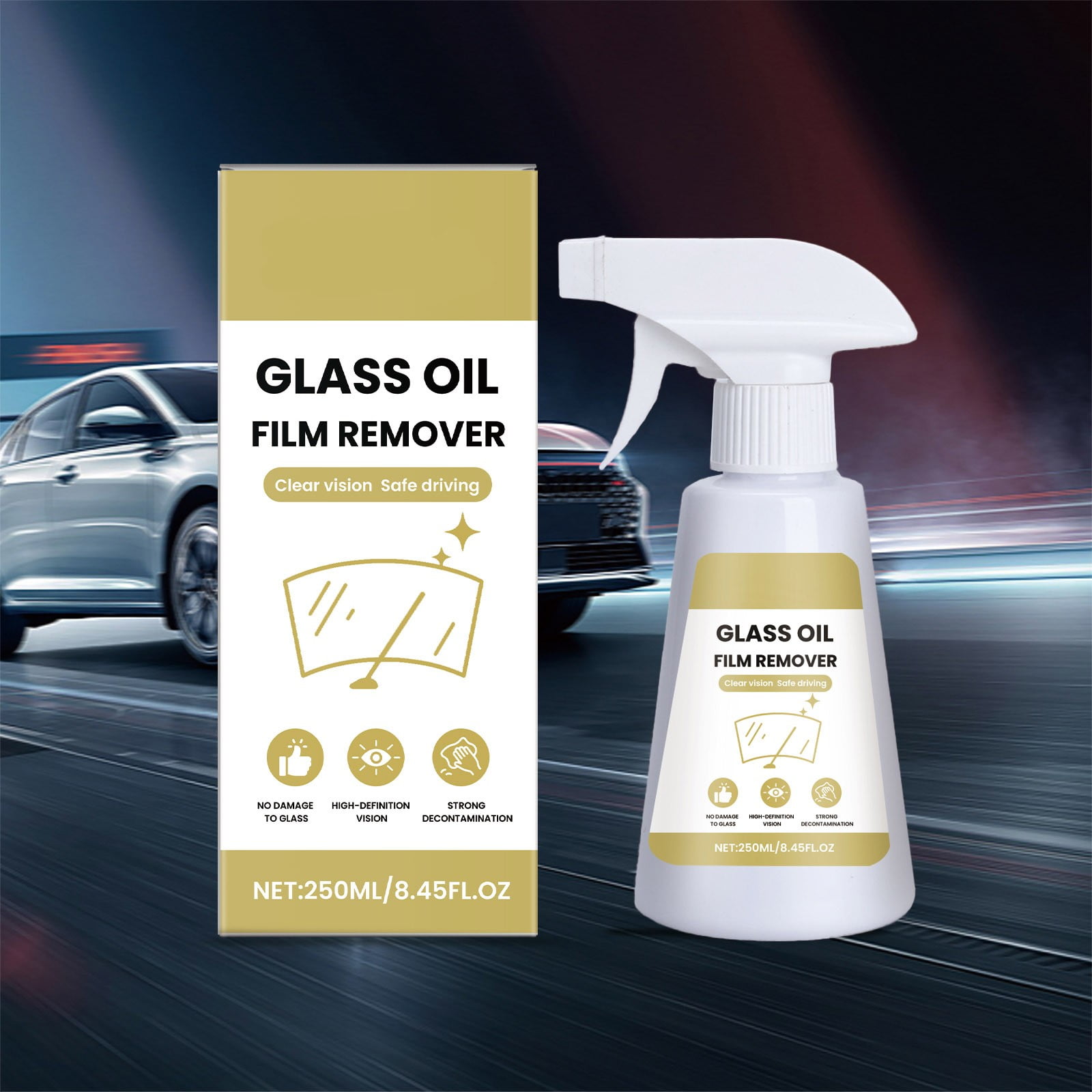 Jioakfa 250Ml Glass Oil Remover Driving -Contamination Degreasing Color ...