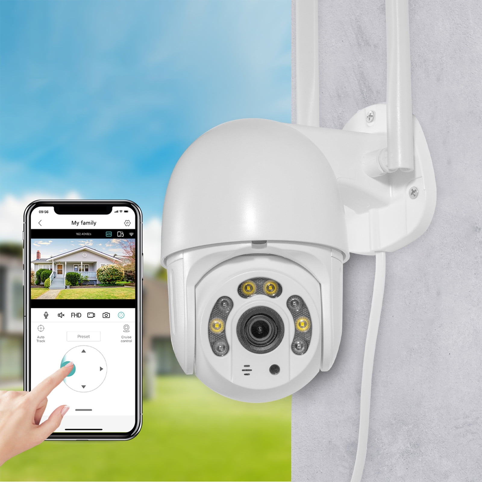 Jioakfa 2Mp Security Camera Outdoor 2.4Ghz Wifi Home Surveillance ...